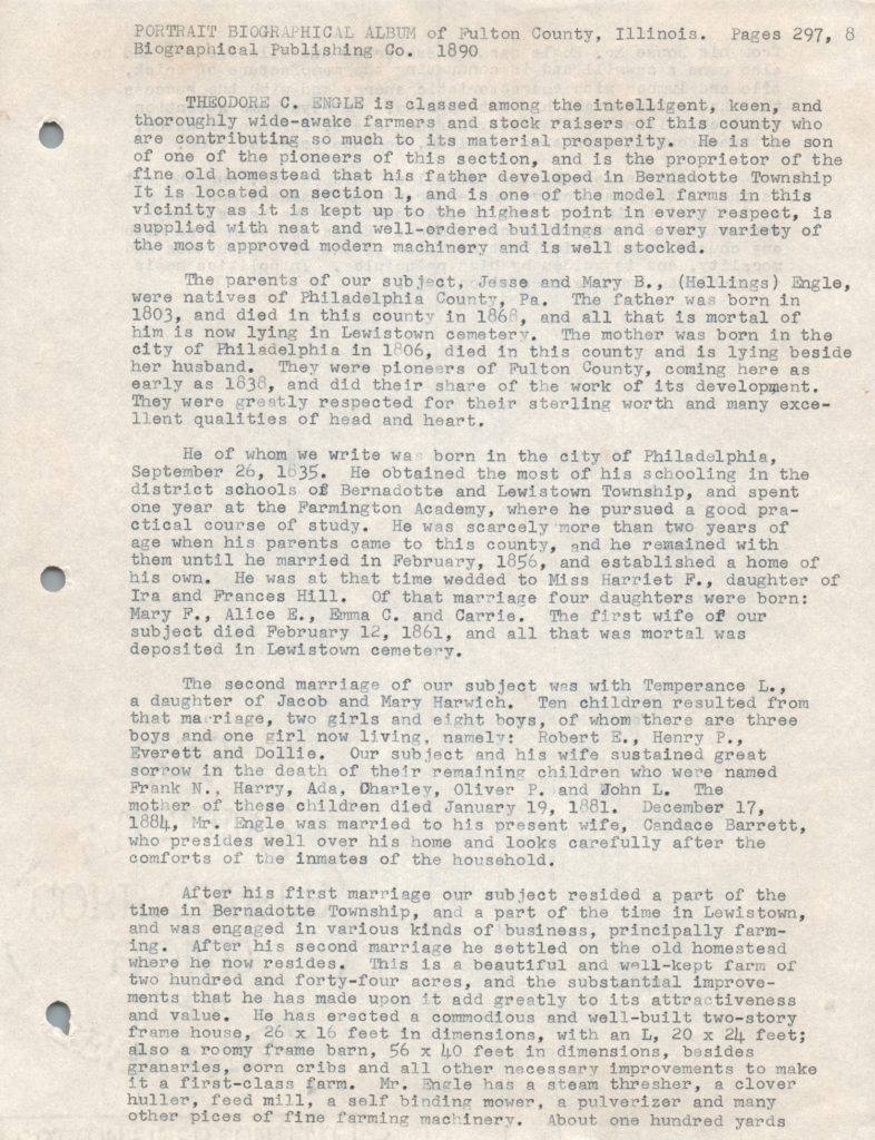 Portrait_Biographical_Fulton_Co-Engle_DEB – Engle Genealogy